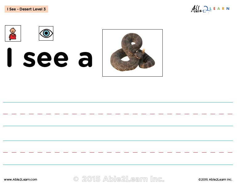 I SEE Desert Habitat: 3 Levels: Matching, Guided Printing, Printing ...