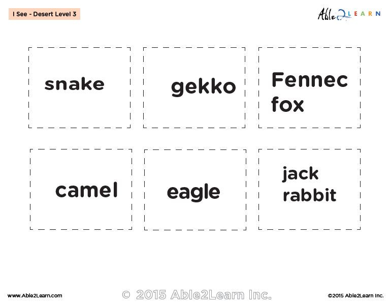 I SEE Desert Habitat: 3 Levels: Matching, Guided Printing, Printing ...