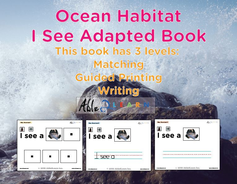 I SEE Ocean Animals Habitat: 3 Levels: Matching, Guided Printing ...