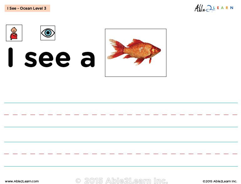 I SEE Ocean Animals Habitat: 3 Levels: Matching, Guided Printing ...