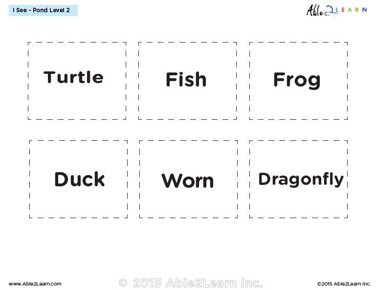 I SEE Pond Animals Habitat: 3 Levels: Matching, Guided Printing ...