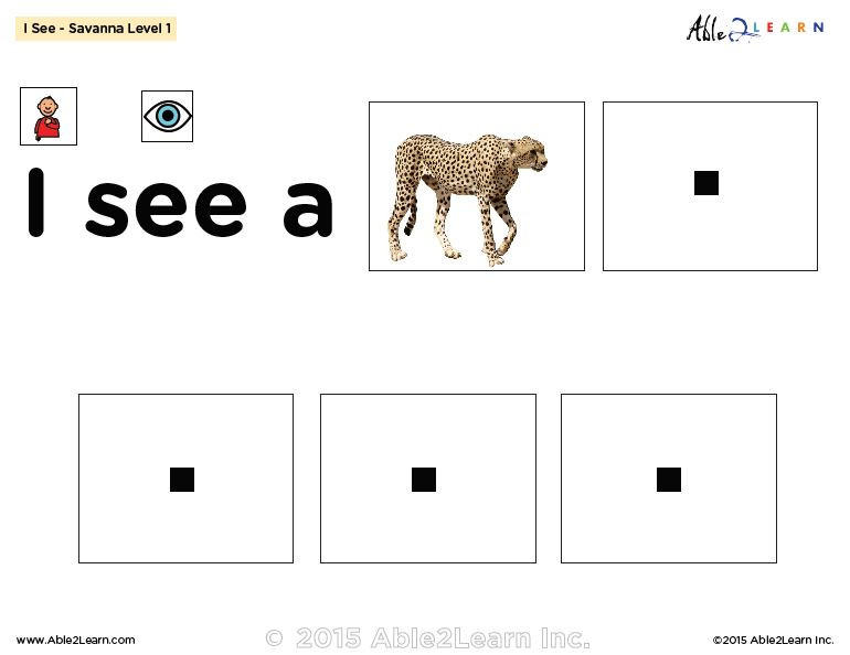 I SEE Savannah Animals Habitat: 3 Levels: Matching, Guided Printing ...