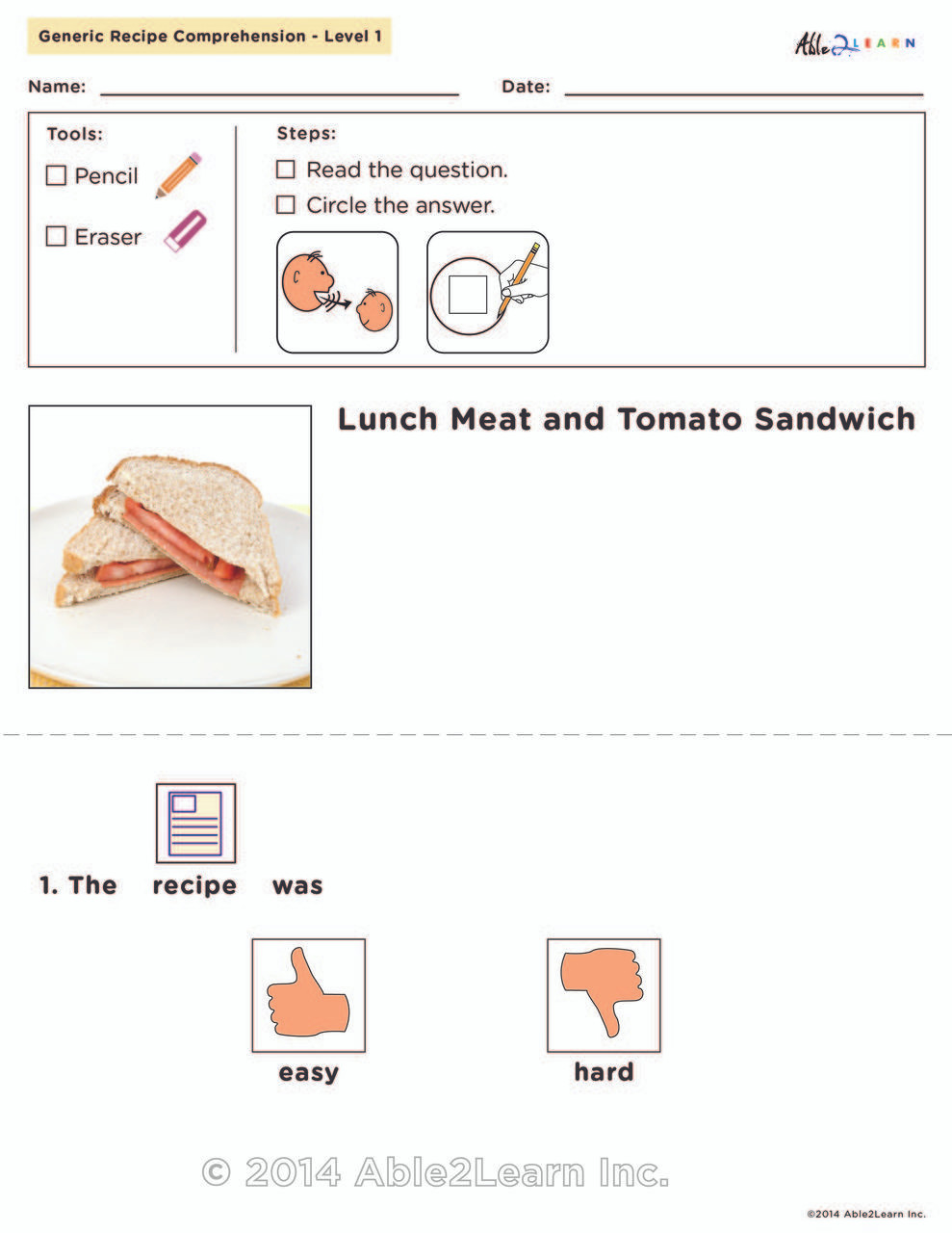 Lunch Meat & Tomato Sandwich Visual Recipe