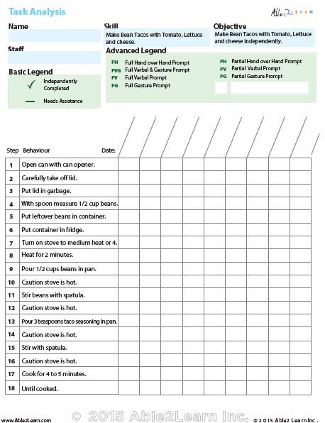 Taco With Beans and Cheese And Comprehension Sheets: Recipe And ...