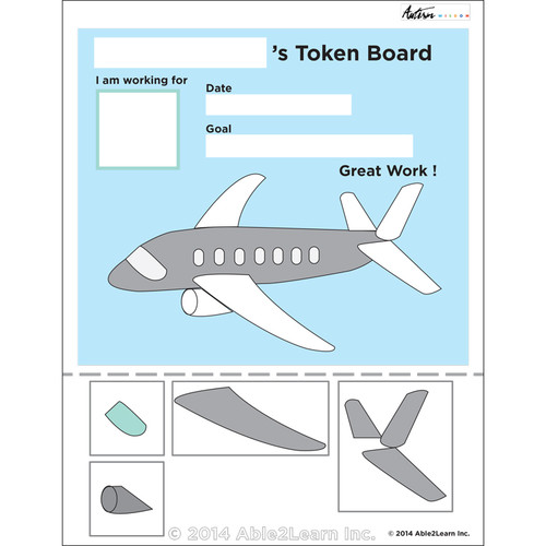 Airplane Visual Token Board: ABA Resources