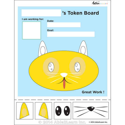Cat Visual Token Board: ABA Resources