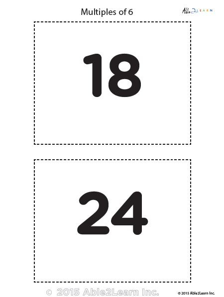Counting - Multiple of 6's Flash Cards - Able2learn Inc.