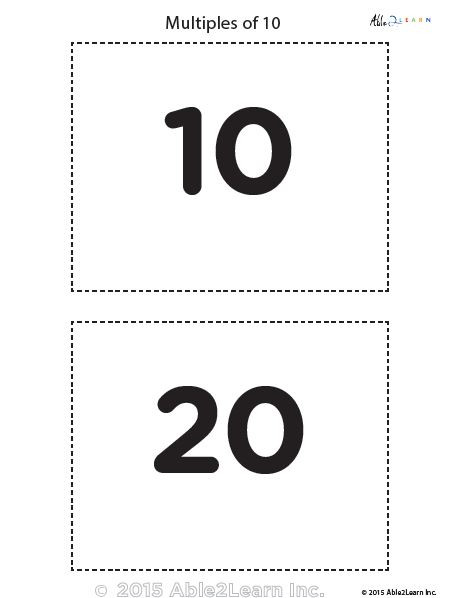 Counting - Multiple of 10's Flash Cards - Able2learn Inc.