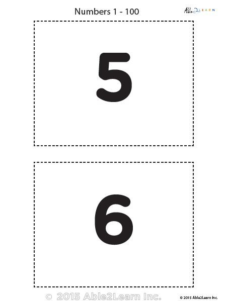 Counting from 0 - 100 Flash Cards - Able2learn Inc.