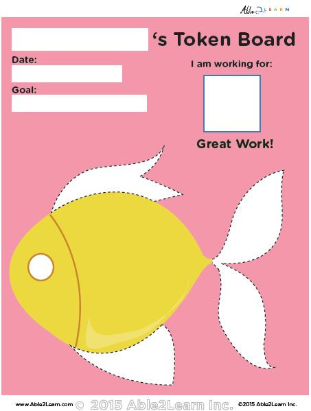 Token Board - Fish - 5 Tokens - Able2learn Inc.
