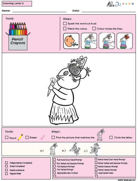 Colouring Program Level 5b -10 Pages - Able2learn Inc.