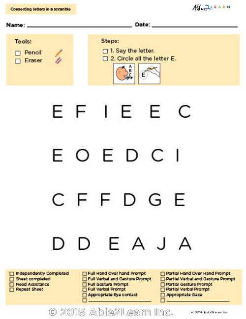 Circle The Letters Workbook: Visual Discrimination :Free Teaching Resources