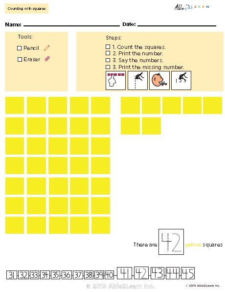 Counting Numbers 41-50 With Visual Discrimination: Free Teaching Resources