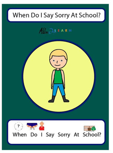 Free When Do I Say Sorry At School Social Story