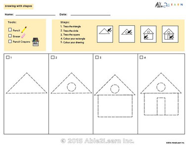 Drawing With Shapes - How to Draw a House - Able2learn Inc.