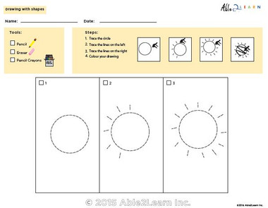 Drawing With Shapes - How to Draw a Sun - Able2learn Inc.