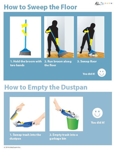 Illustrated Skills - How to Sweep the Floor - Able2learn Inc.