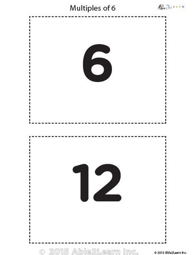 Counting - Multiple of 6's Flash Cards - Able2learn Inc.