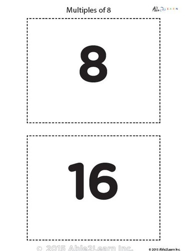 Counting - Multiple of 8's Flash Cards - Able2learn Inc.