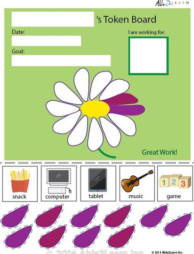 Token Board - Creative Flower - 10 Tokens - Able2learn Inc.