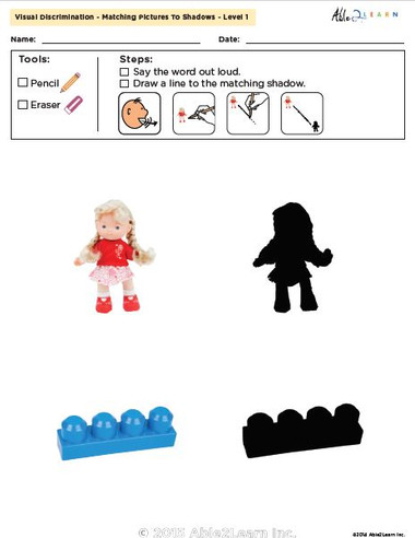 Visual Discrimination - Matching Pictures to Shadows - Toys (Lv. 1 ...