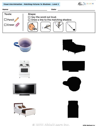 Visual Discrimination - Matching Pictures to Shadows -Household (Lv. 2A ...