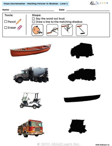 Visual Discrimination - Matching Pictures to Shadows - Transportation ...