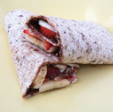 Banana and Strawberry with Chocolate Spread Wrap Visual Recipe ...