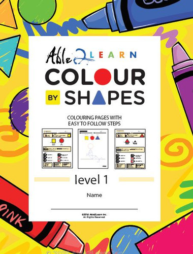 Colour By Shapes Workbook: Level 1: 51 Pages - Able2learn Inc.