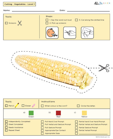 Cutting with Scissors Practise - Vegetable Shapes (Lv. 1) 10 pages ...