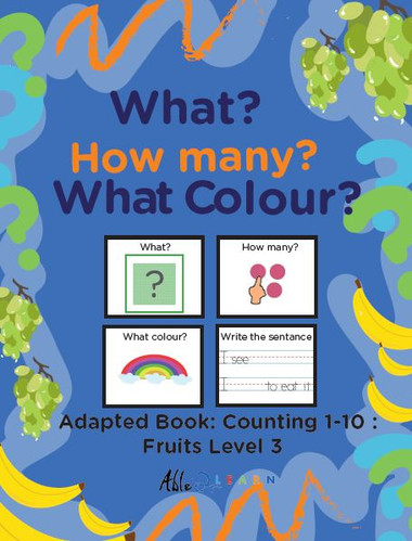FRUIT THEMED PRINTING BOOKS- COUNTING, 1 - 10 (Lv. 3) -19 Pages ...