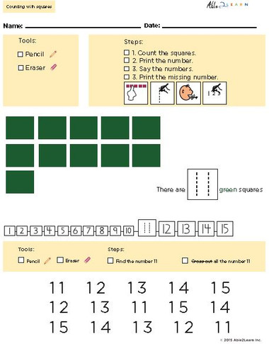 Counting Numbers 11-20 With Visual Discrimination: Free Teaching Resources