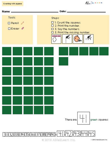 Counting Numbers 41-50 With Visual Discrimination: Free Teaching Resources