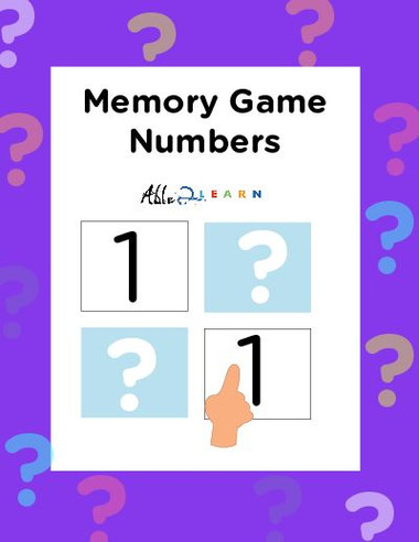 Memory Games: Numbers 1-54: 12 Pages: Free Teaching Resources