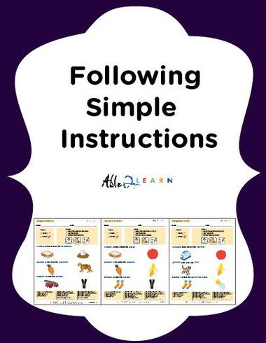 Following Simple Directions Workbook: Free Teaching Resources