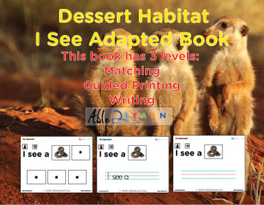 I SEE Desert Habitat: 3 Levels: Matching, Guided Printing, Printing ...