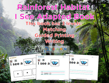 I SEE Rainforest Animals Habitat: 3 Levels: Matching, Guided Printing ...