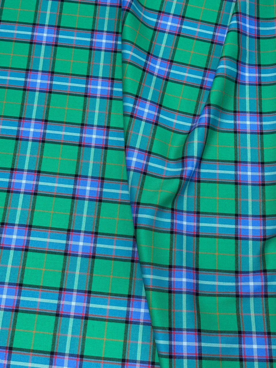 Bretti Tartan Fabric: Green Blue Red Plaid – Shop Now