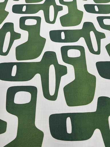 Mod Moss Labyrinth Cotton Print – Green/White - Fishman's Fabrics