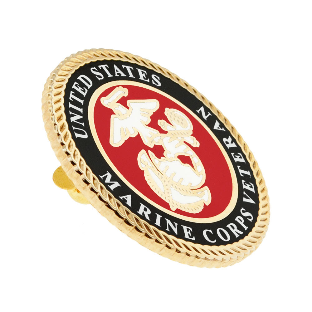 Officially Licensed U.S.M.C. Veteran Cloisonné Pin | PinMart