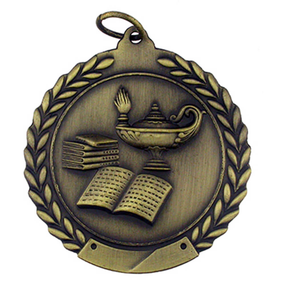 Lamp of Knowledge Medal - Engravable | PinMart