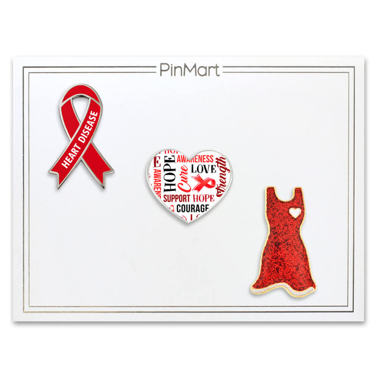 Heart Disease Awareness 3 Pin Set Pinmart