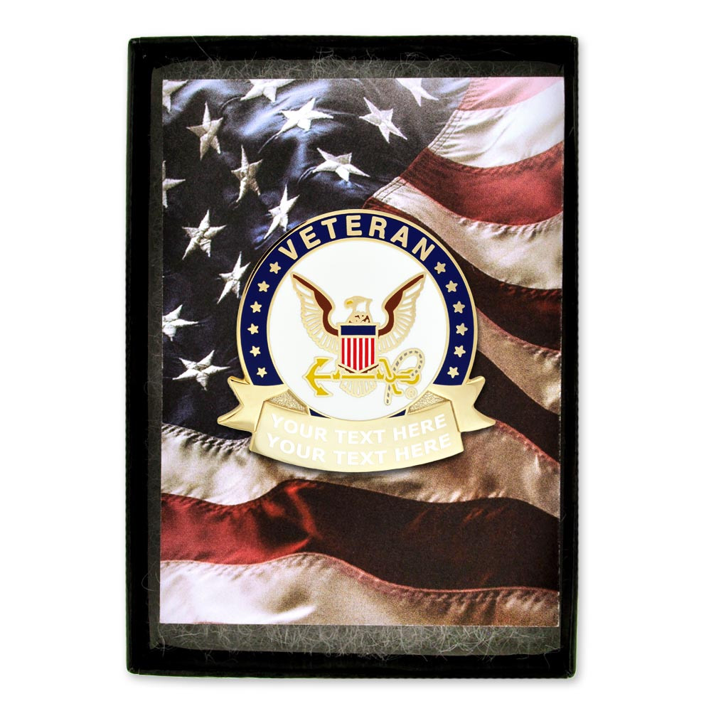 Licensed Engravable U.S. Navy Veteran Pin | PinMart