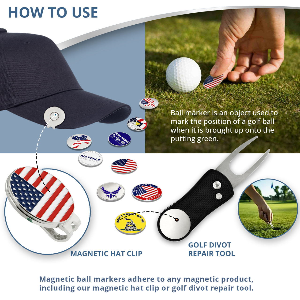 Golf Accessories | Thin Blue Line Ball Marker Set | PinMart