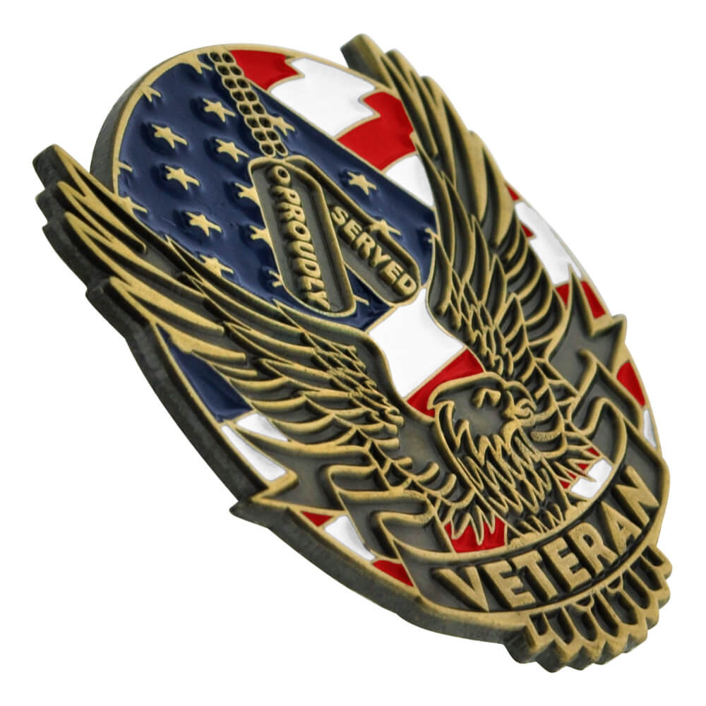 Proudly Served Veteran Pin with Magnetic Back | PinMart