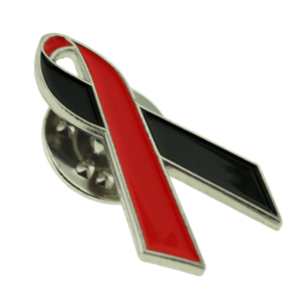 Red and Black Awareness Ribbon Pin | PinMart