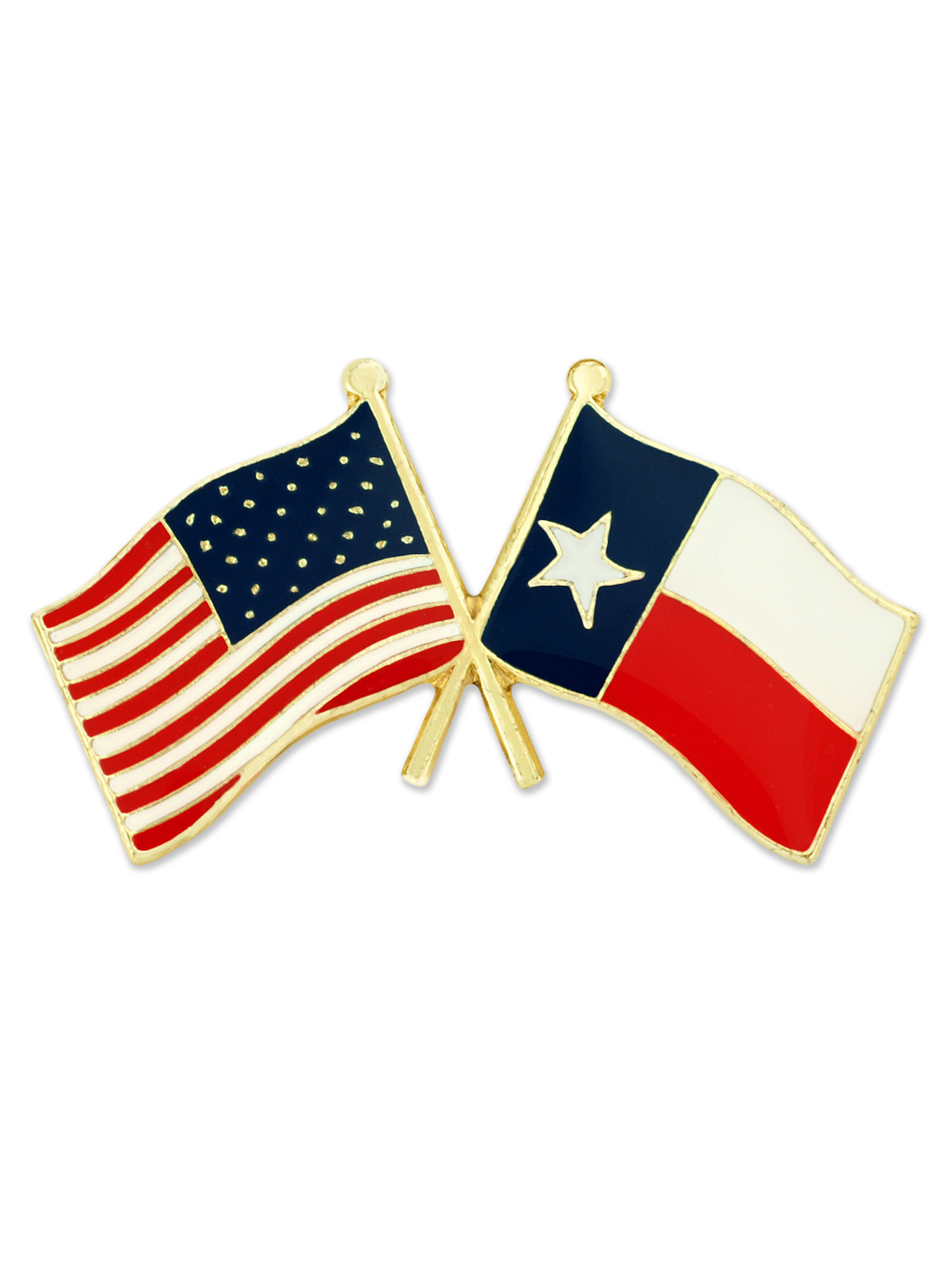 Texas and USA Crossed Flag Pin | PinMart