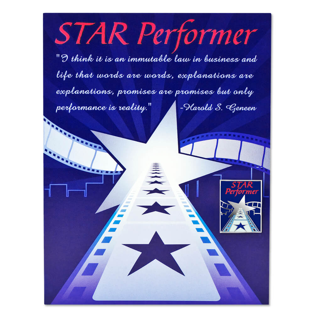 Star Performer Card and Pin | PinMart