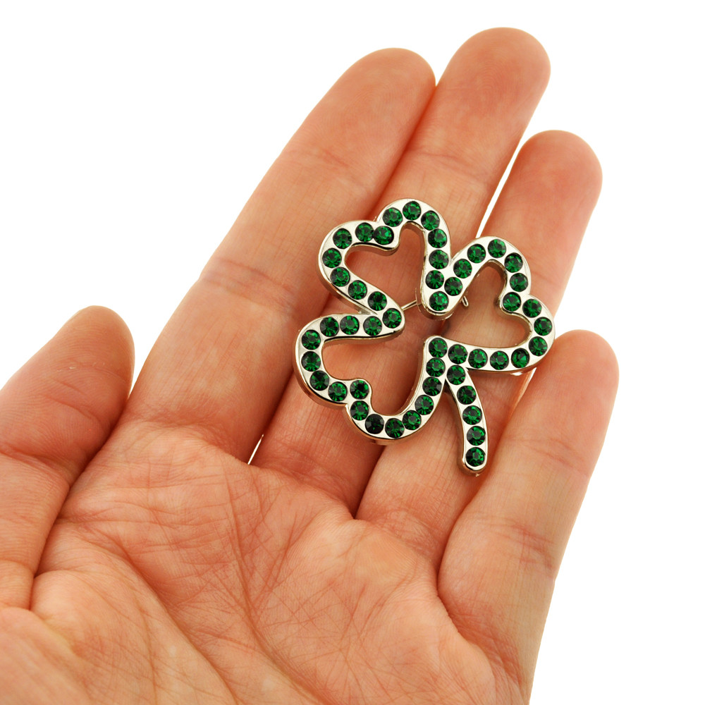 Rhinestone Shamrock Pin | PinMart