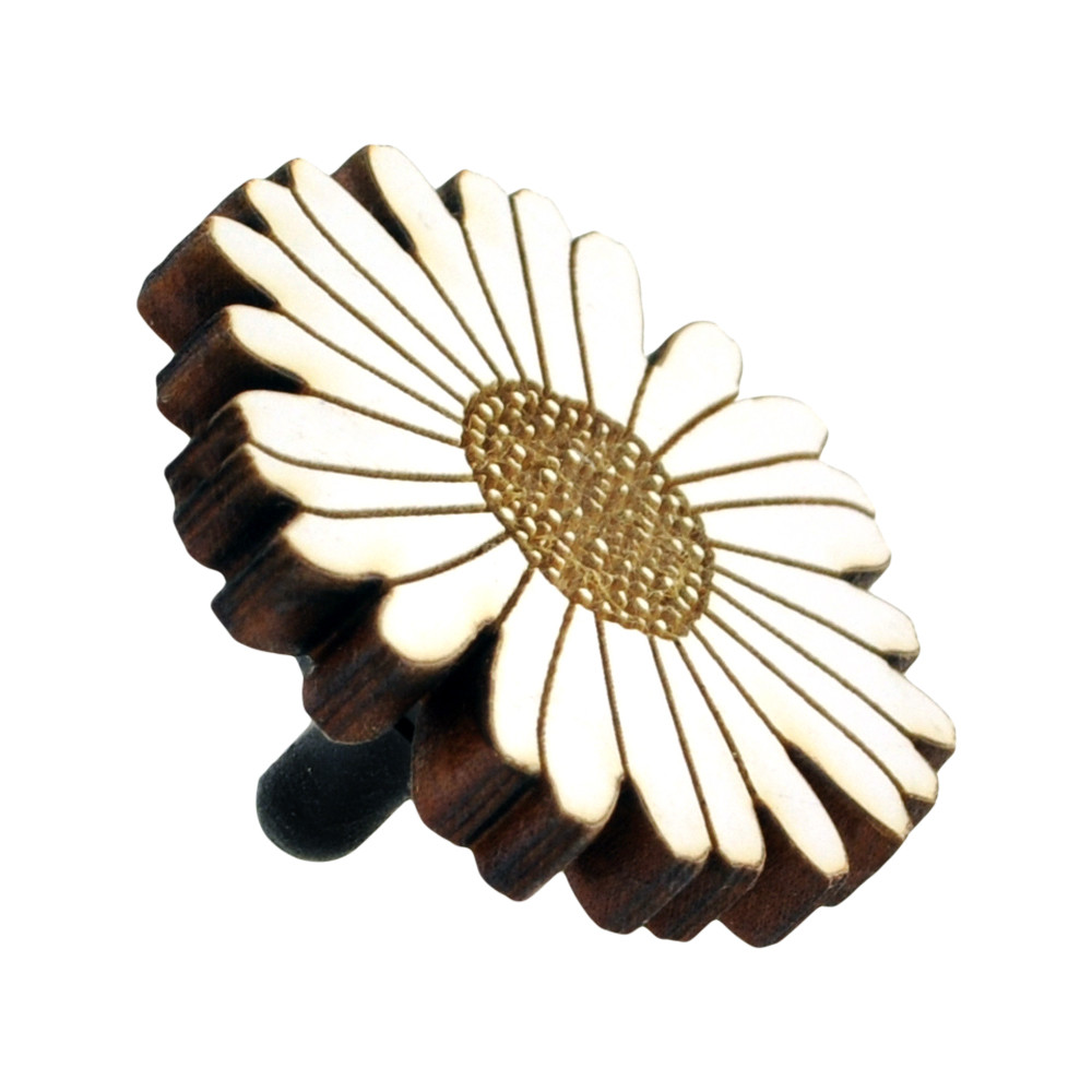 White Daisy Wood Pin - PinMart